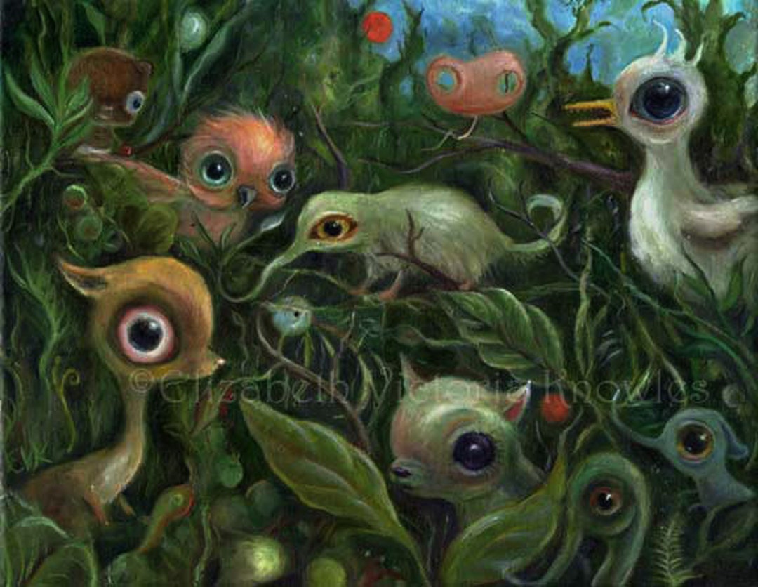 Surreal Art Print, Big Eye Art, Pop Surrealism, Jungle Wall Art, Nature ...
