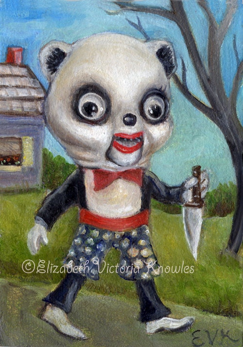 Demented Serial Killer Vintage Marionette Panda, Scary Toy, Pop ...