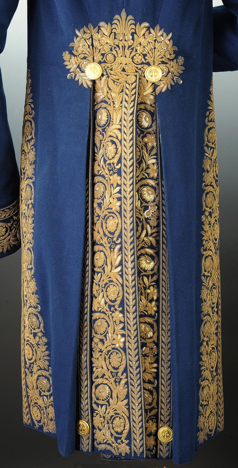 Men Customised Blue Embroidered History Jacket 18th Century Rococo ...