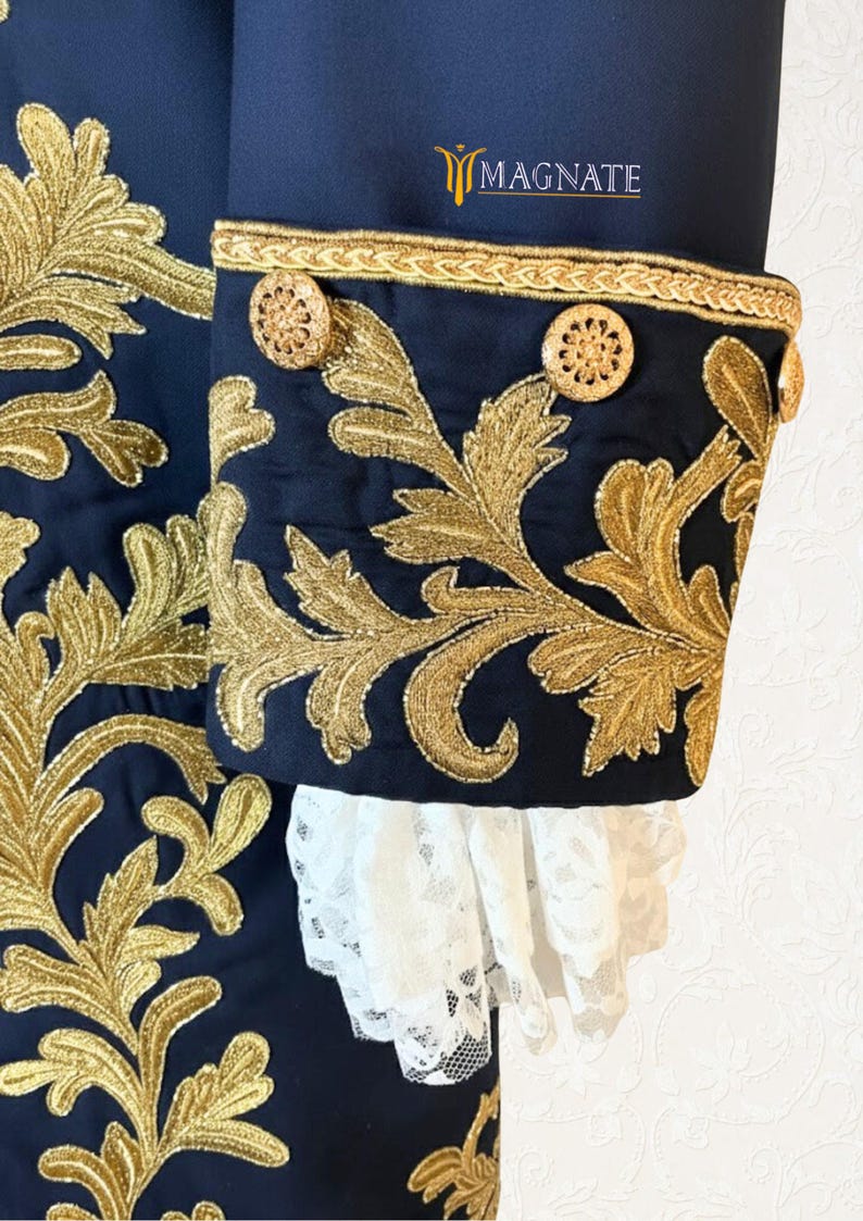 Men’s Rococo Blue Victorian Suit Customized 3pc Embroidered 18th ...