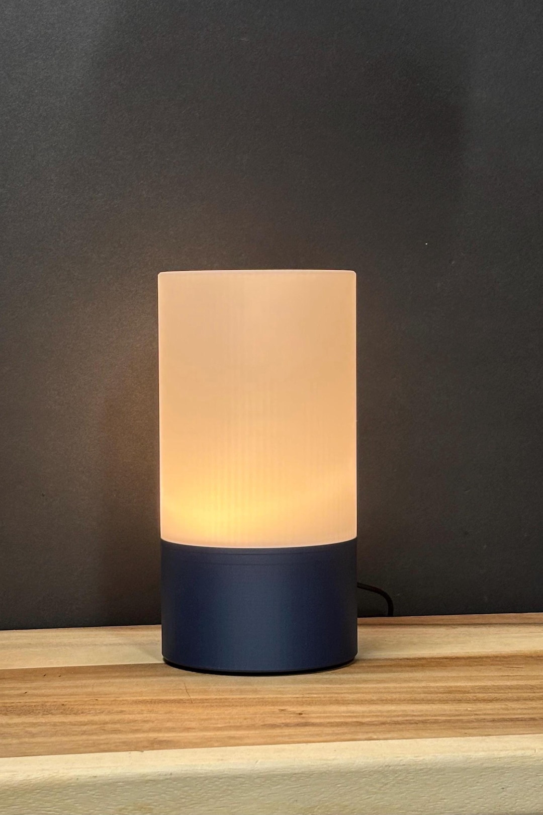 Minimalist Bedside Table Lamp: Eco-friendly Warm White LED Light - Etsy