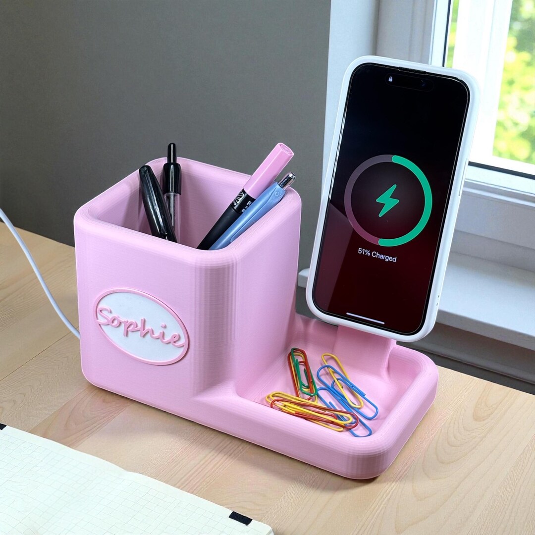 Personalized iPhone Charging Dock, Cute and Cozy Desk Organizer and ...