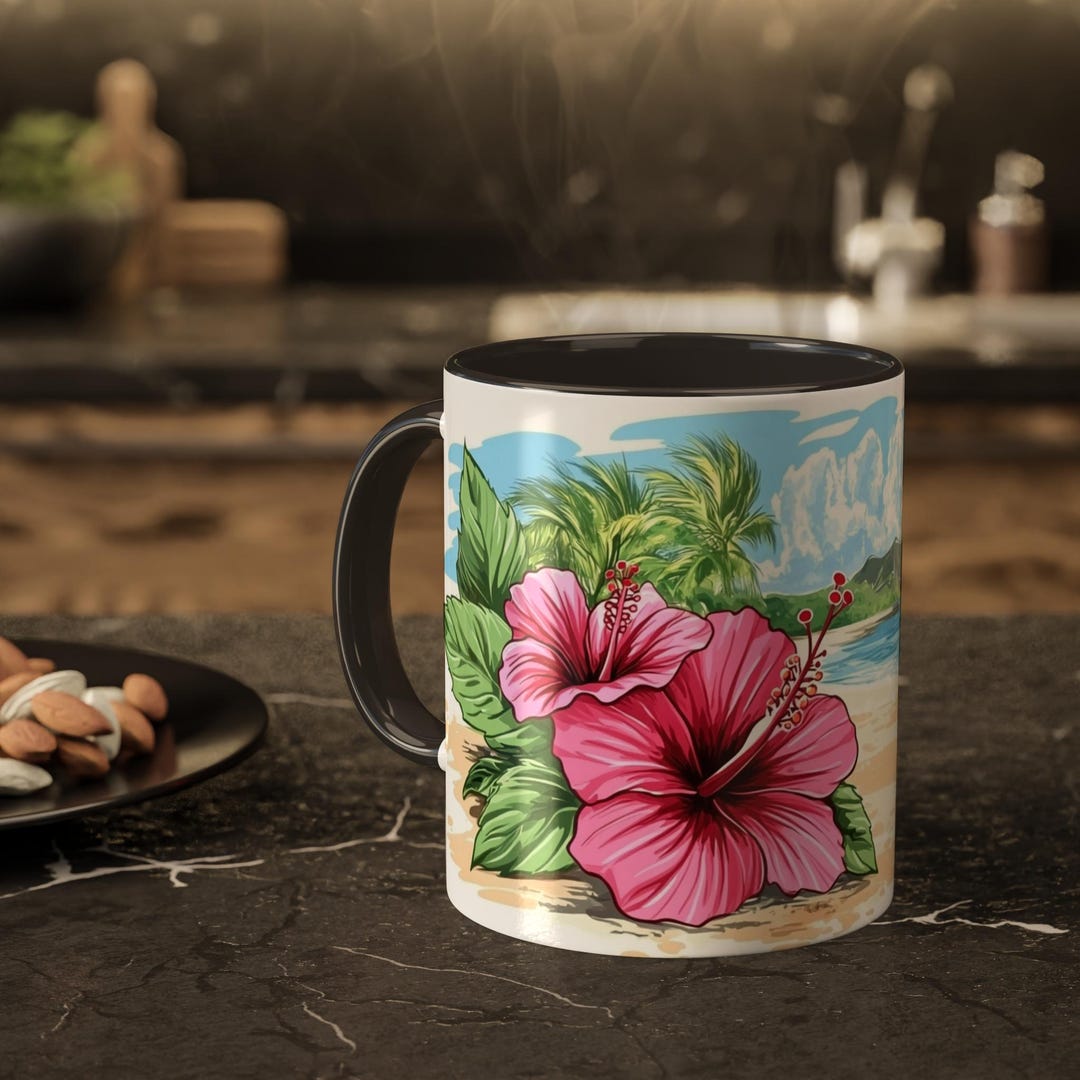 Hawaii Hibiscus Mug, Island Mug, Island Vibe, Mug, Ceramic Mug, Gift ...