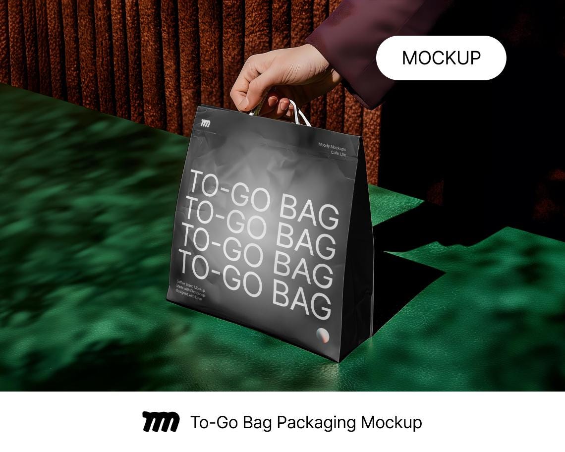 Food Branding To-go Bags Aesthetic Mockup for Branding Design | High ...