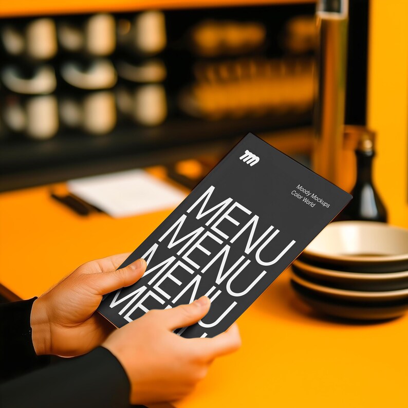 Restaurant Menu Aesthetic Mockup for Branding & Graphic Design | High ...