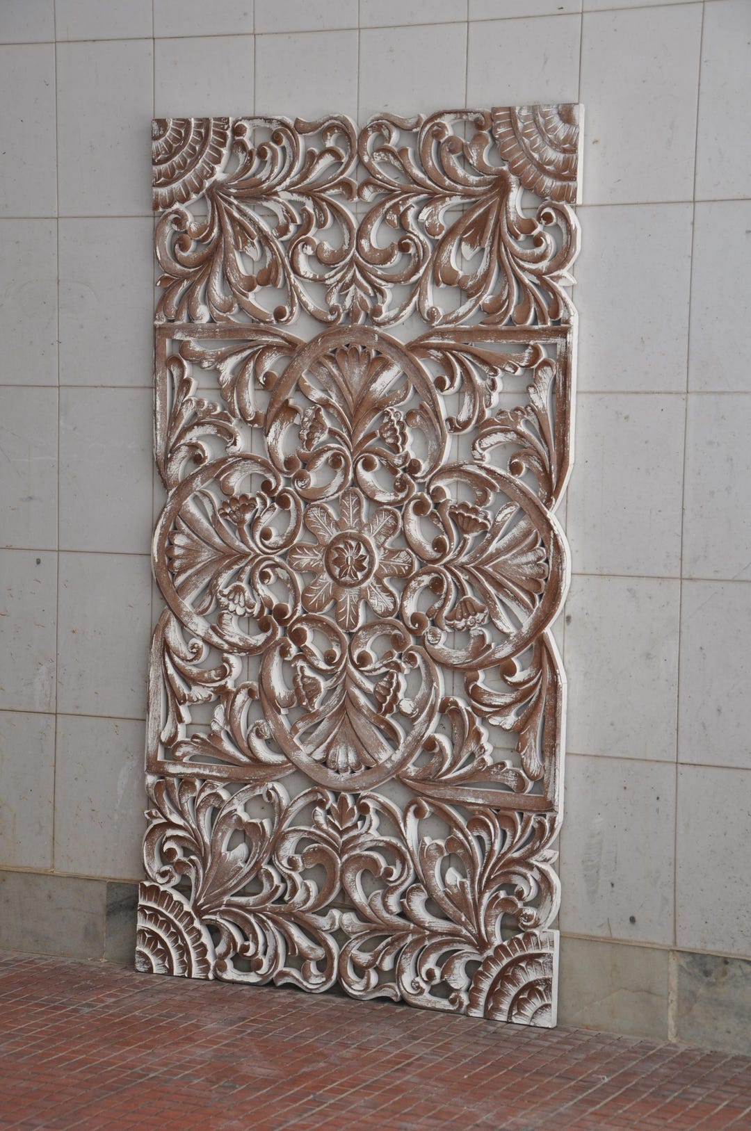 Indian Wood Hand Carved Wall Panel / Floral Carved Wall Panel - Etsy