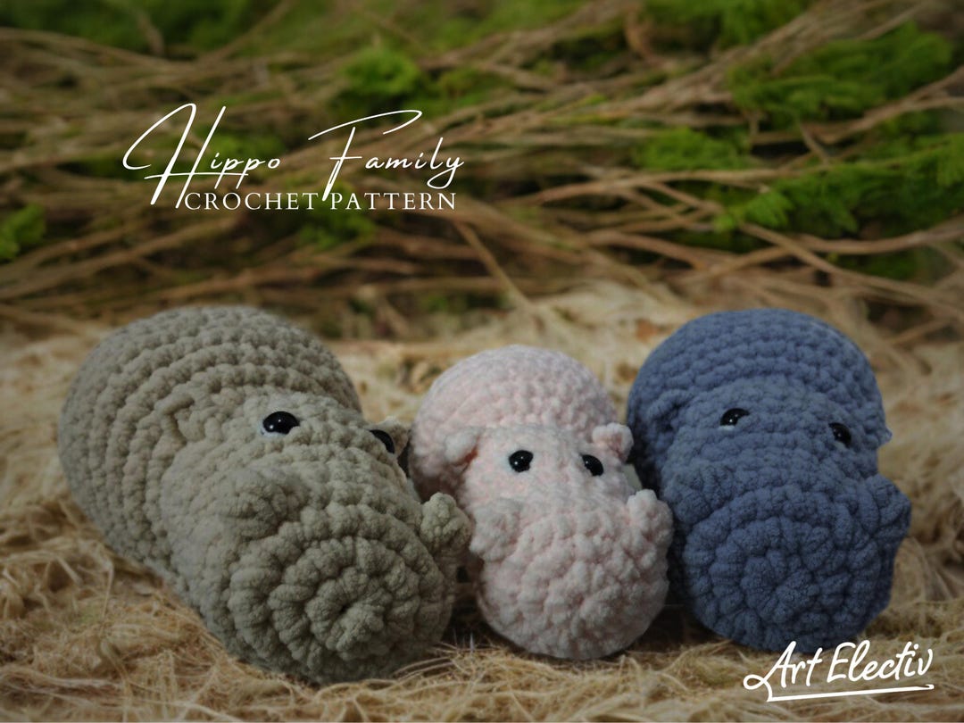 Hippo Crochet Pattern, No Sew Hippo Crochet Pattern, No Sew Crochet ...