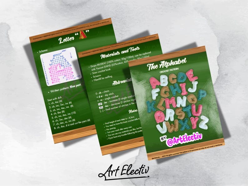 Crochet Alphabet Pattern, Crochet Uppercase Letters PDF Pattern Bundle ...