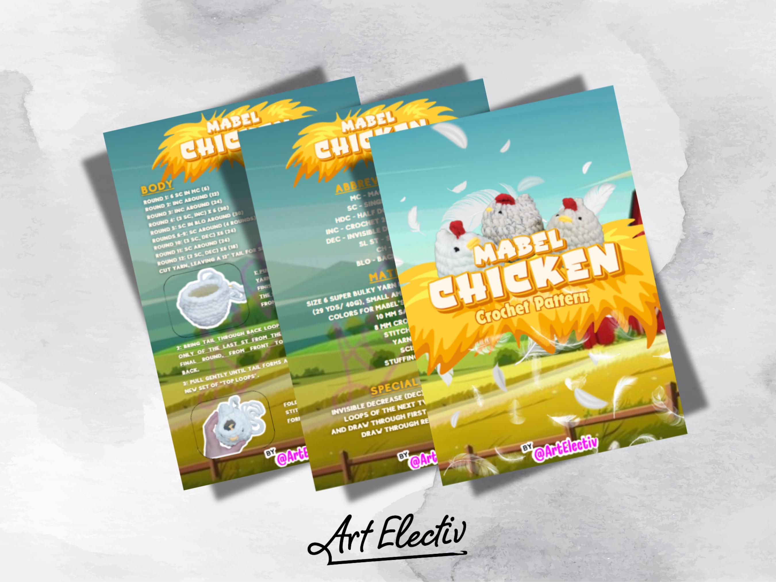 Mabel Chicken Crochet Pattern, Crochet Mabel Chicken Pattern, Mabel ...
