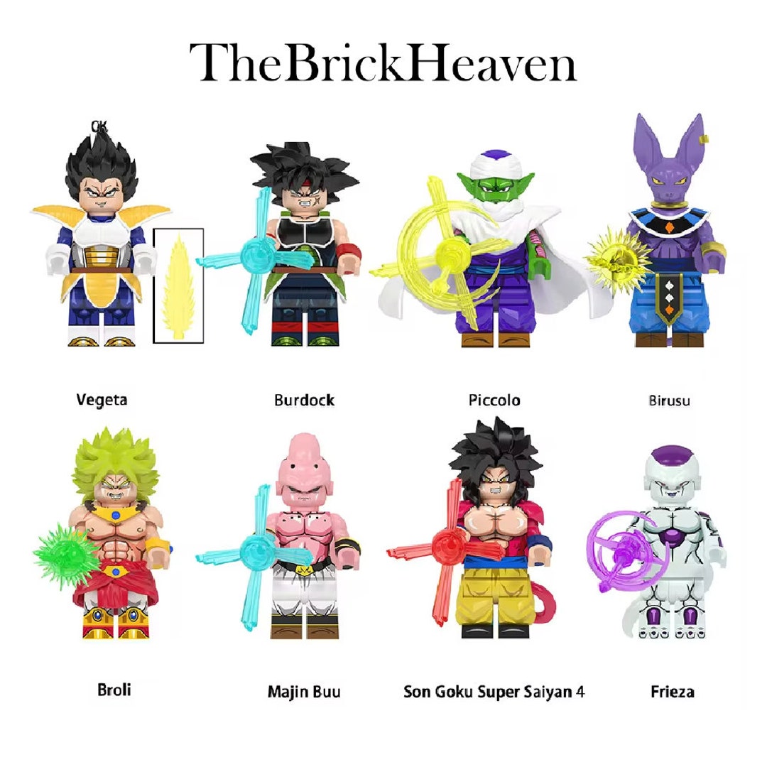 Dragonball Z Custom Minifigures MOC, Clamp Building Block, Brick Figure vegeta, Bardock, Piccolo ...