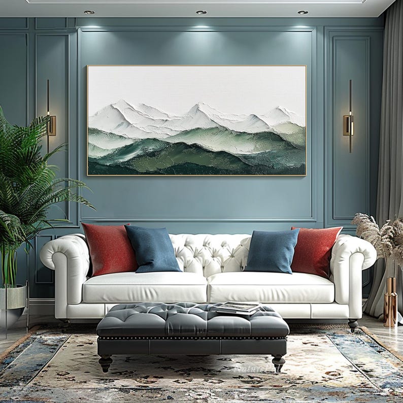 Mountain Painting on Canvas 3D Textured Landscape Wall Art Modern ...