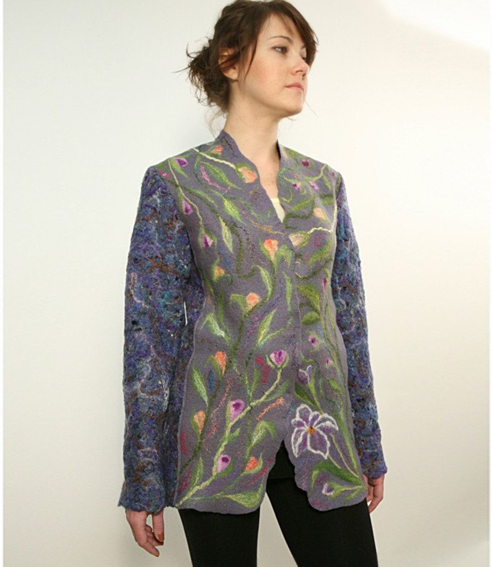 Hand Felted Merino Wooll Jacket IRIS - Etsy