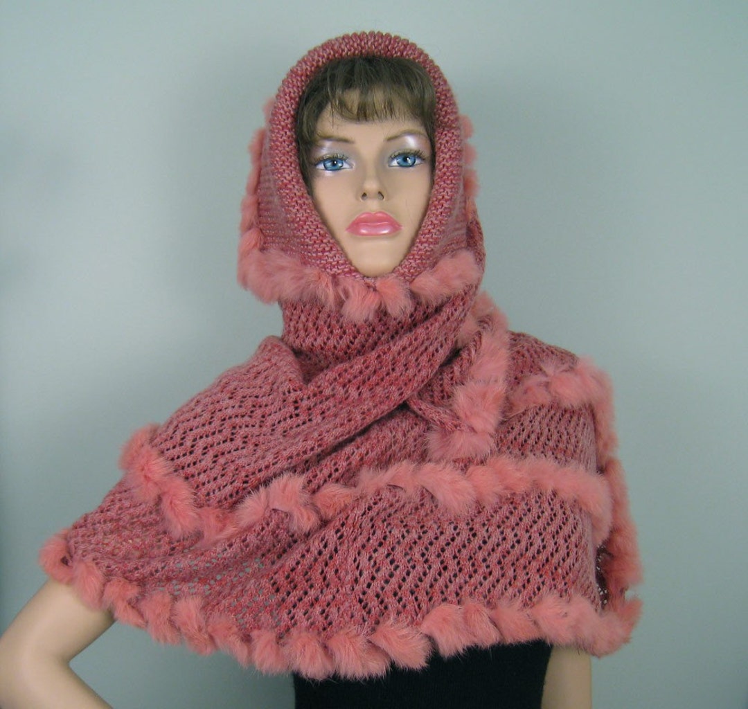 Openwork Lacy Knit Poncho Hood - Etsy