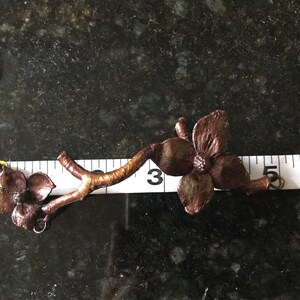 Copper Plated Dogwood Flowers Metal Necklace, Electroformed Flowers ...