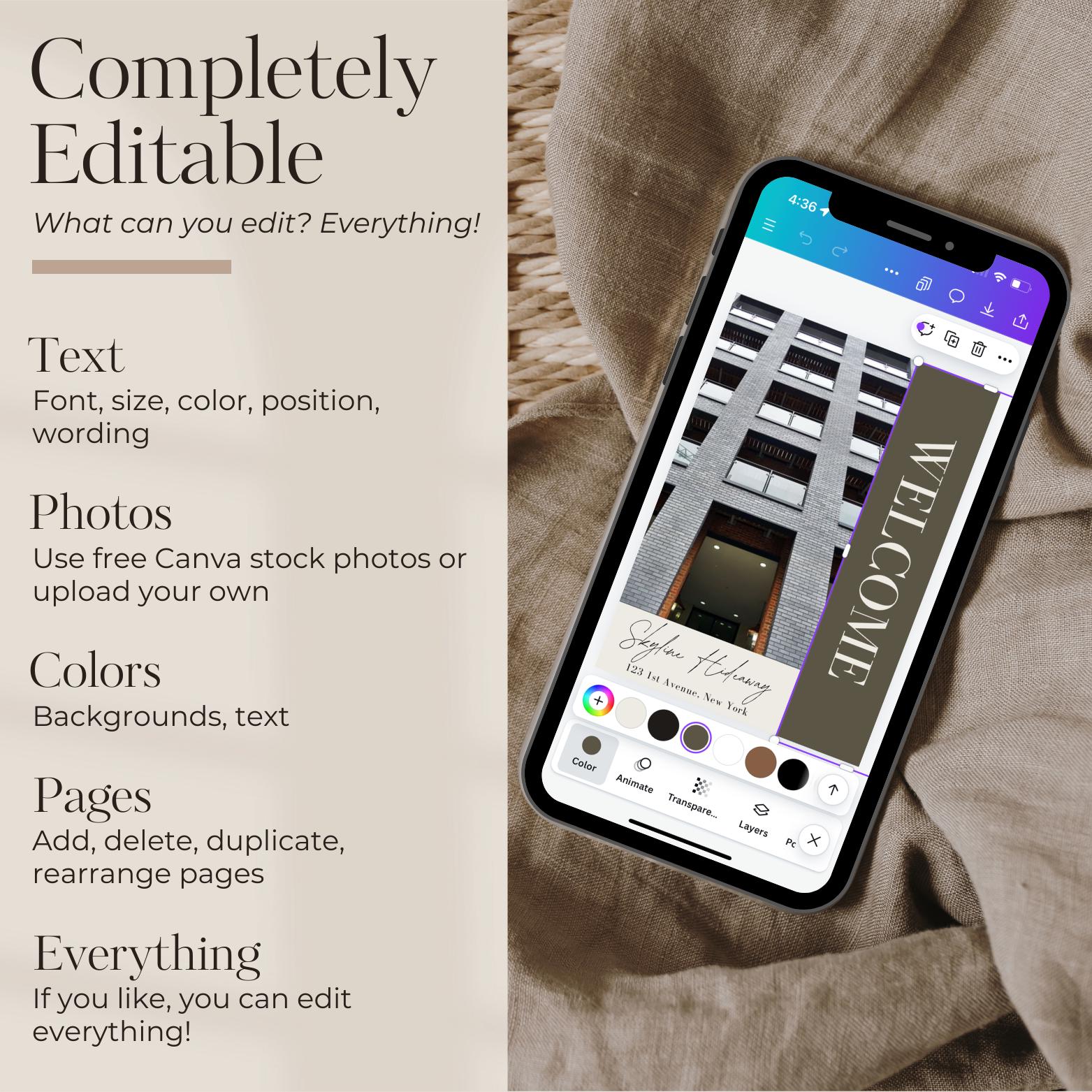 Airbnb Host Welcome Book Canva Template Editable Guest Guide Vacation ...