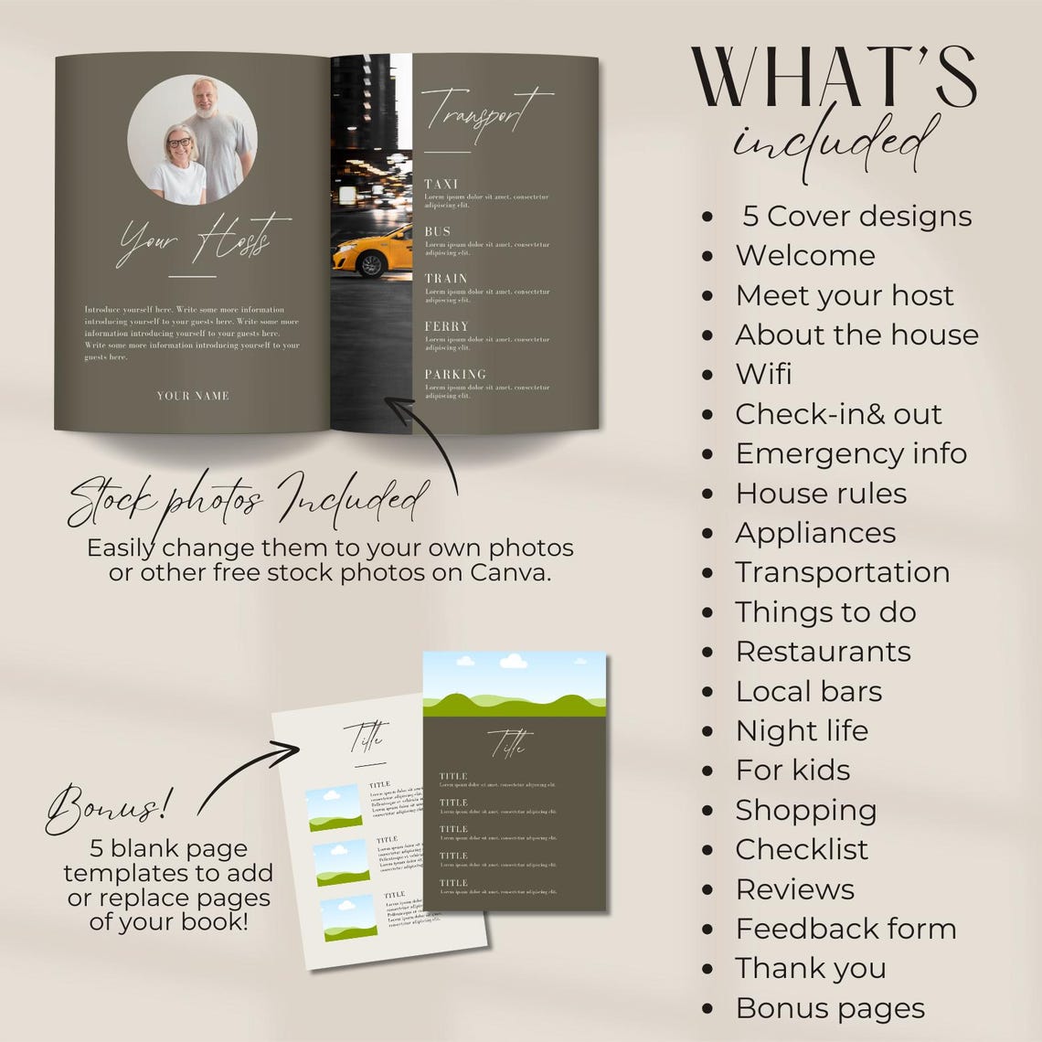 Airbnb Host Welcome Book Canva Template Editable Guest Guide Vacation ...