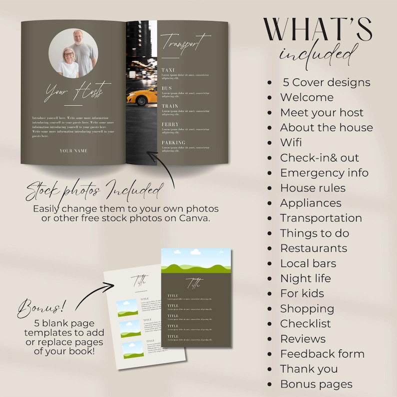 Airbnb Host Welcome Book | Canva Template | Editable Guest Guide ...