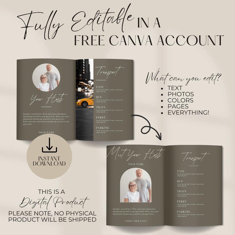 Airbnb Host Welcome Book | Canva Template | Editable Guest Guide ...