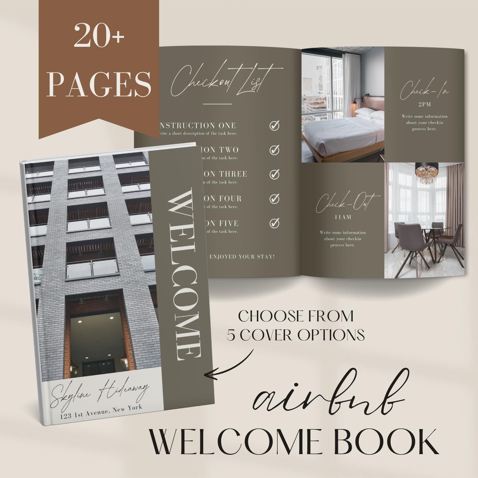 Airbnb Host Welcome Book Canva Template Editable Guest Guide Vacation ...