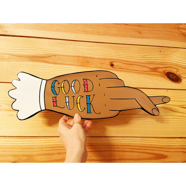 Good Luck Hand Original Art Piece Fingers Crossed Hand - Etsy