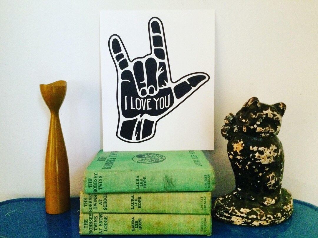 I Love You ASL Hand Print - Etsy