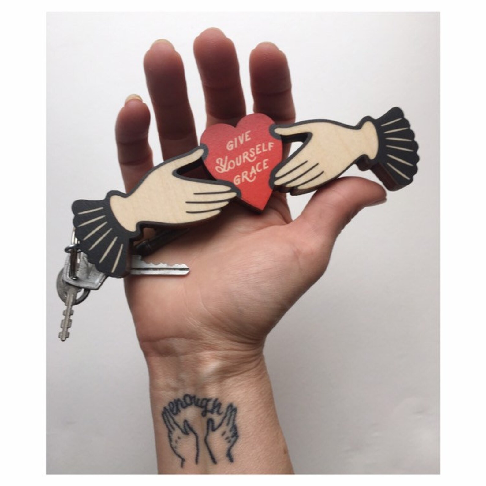 Give Yourself Grace Wood Keychain Hotel Keychain Motel - Etsy