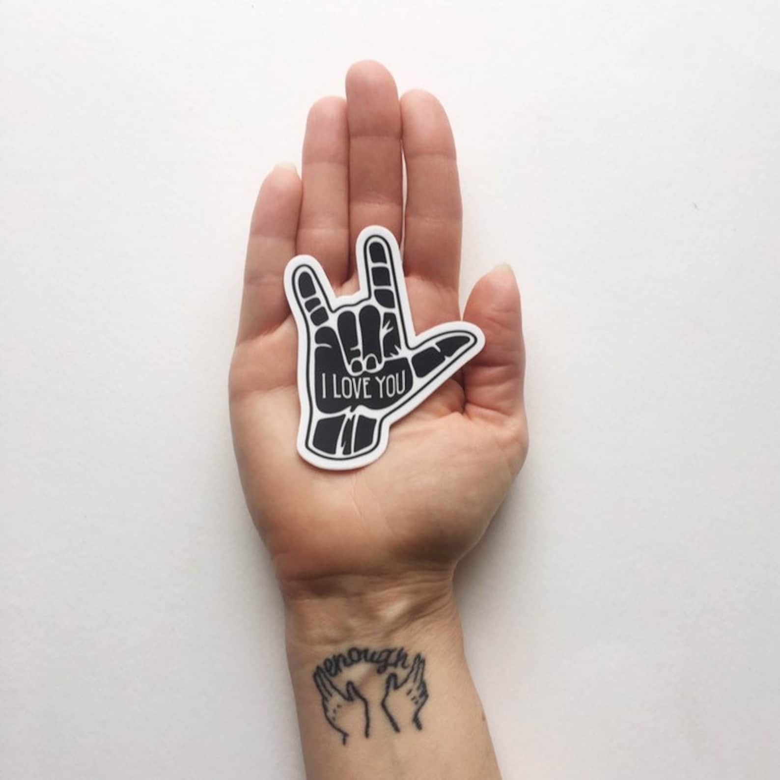 I Love You ASL Vinyl Sticker Sign Language Decal ASL Decal - Etsy