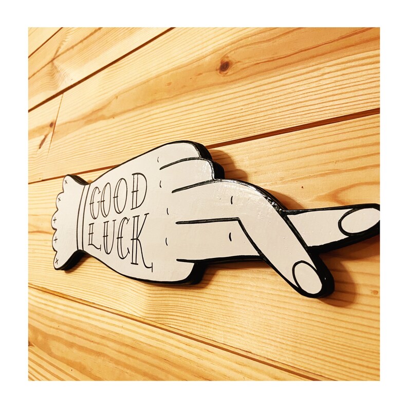 Good Luck Hand Original Art Piece Fingers Crossed Hand | Etsy