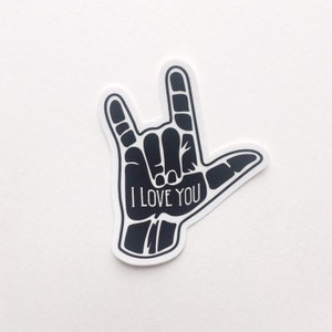 I Love You ASL Vinyl Sticker - Sign Language Decal, ASL Decal, Love ...