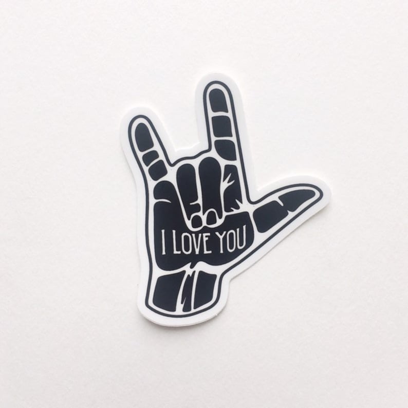 I Love You ASL Vinyl Sticker Sign Language Decal ASL Decal - Etsy