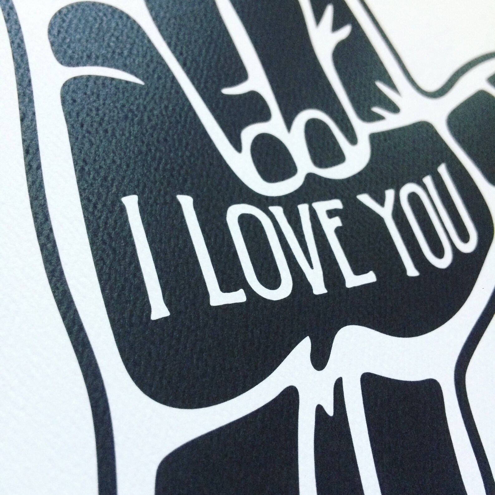 I Love You ASL Hand Print - I Love You Sign Language Sign, Sign ...