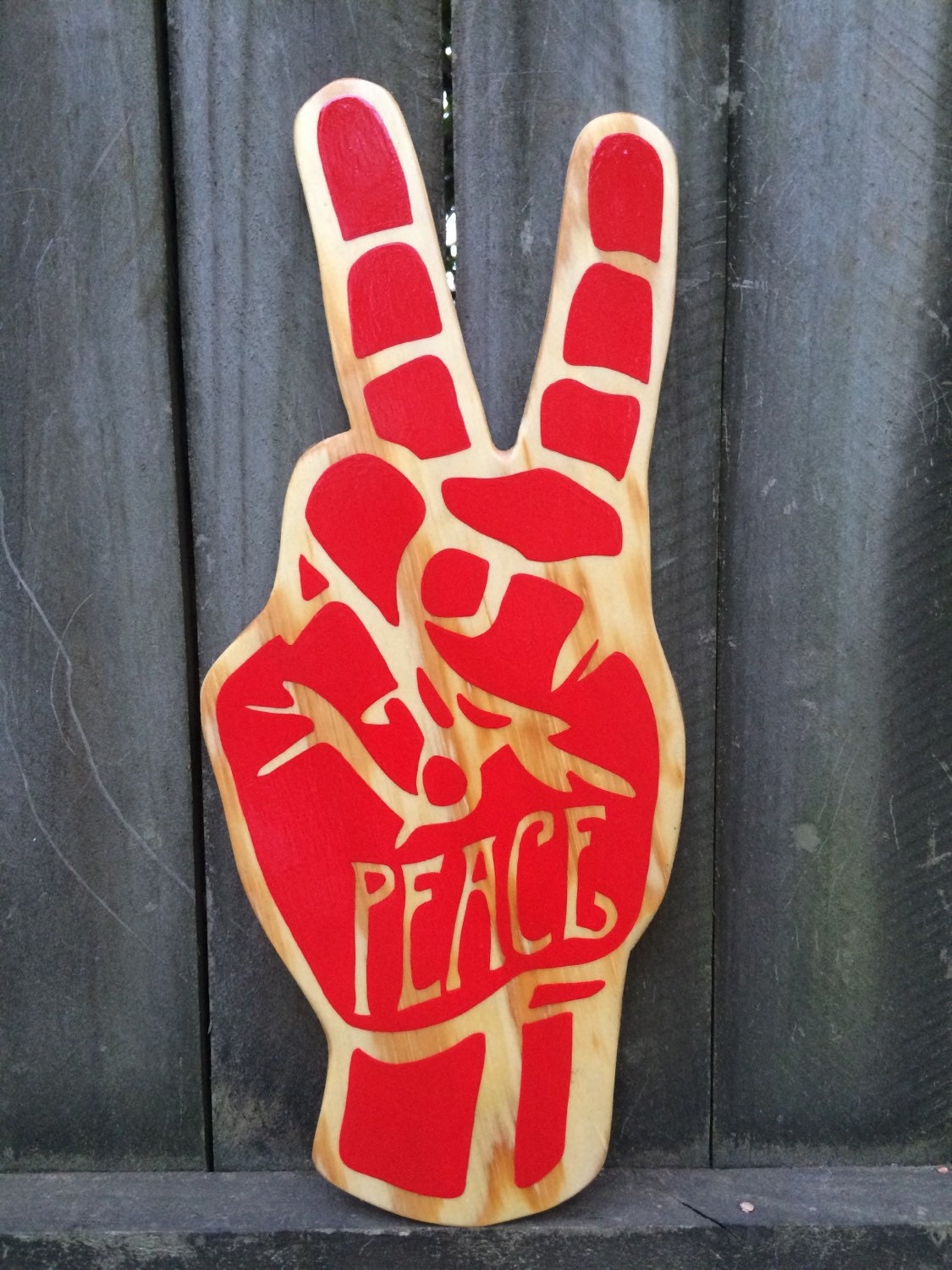 Peace Sign Hand Painted Wood Sign Peace Symbol Wooden Sign | Etsy
