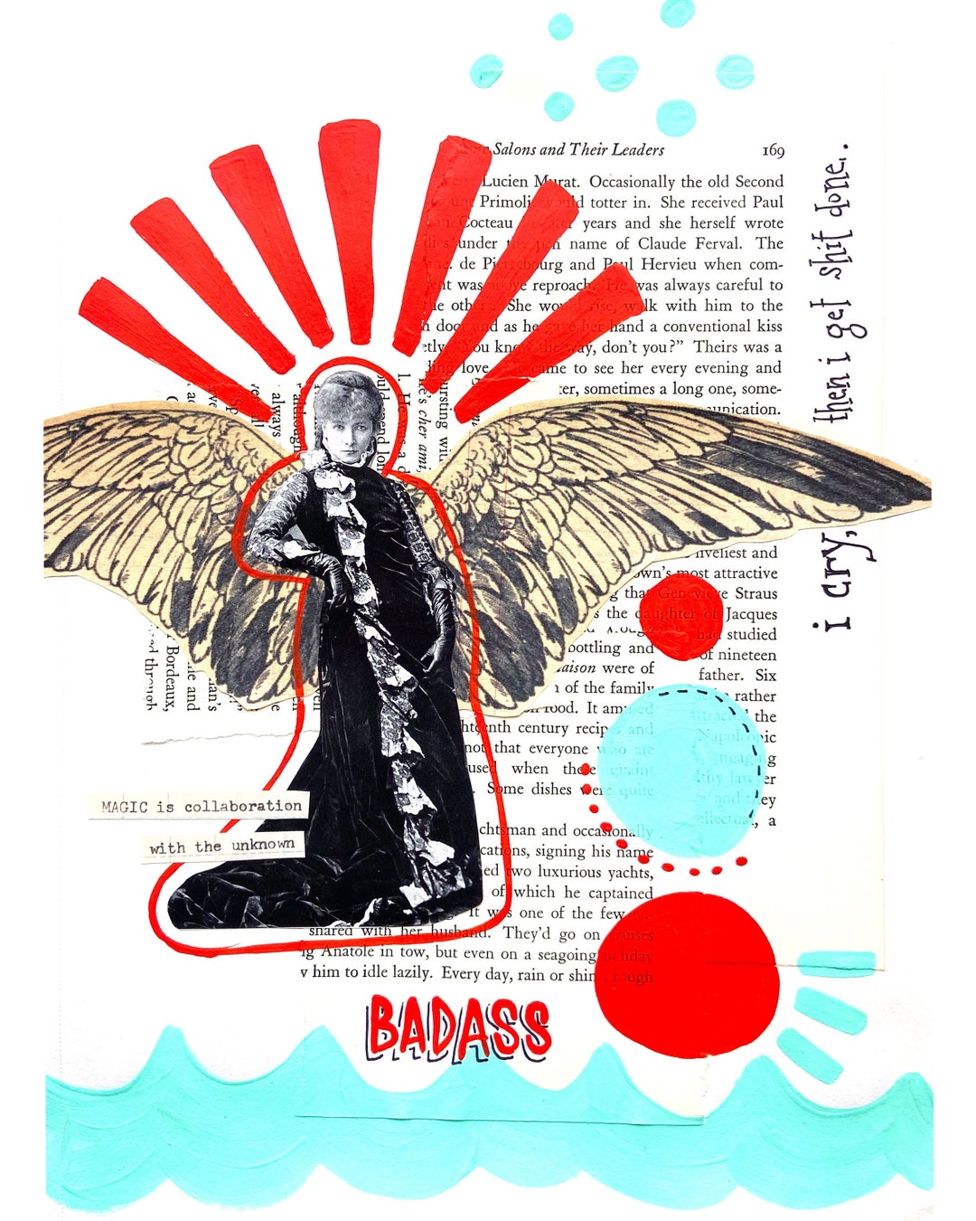 Badass Collage Art - I Cry, Then I Get Shit Done - Etsy