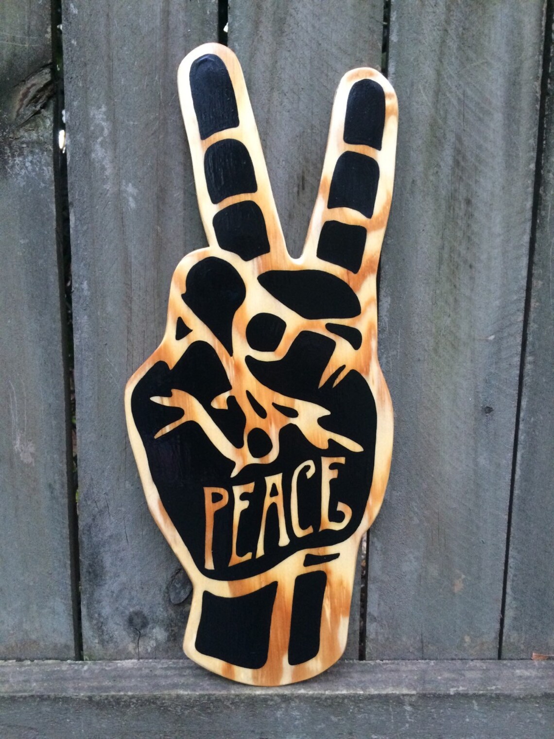 Peace Sign Hand Painted Wood Sign Peace Symbol Wooden Sign - Etsy