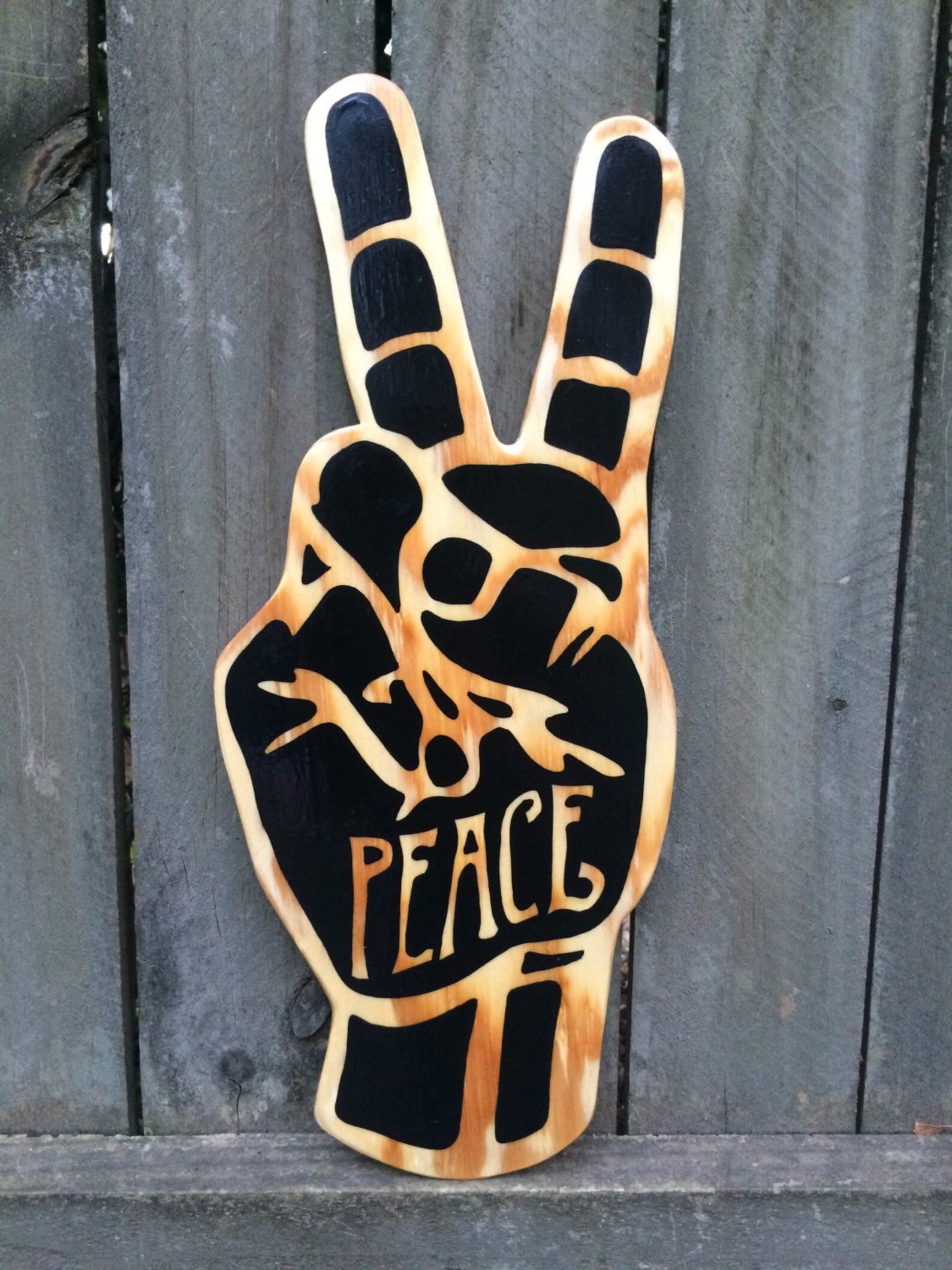 Peace Sign Hand Painted Wood Sign Peace Symbol Wooden Sign - Etsy