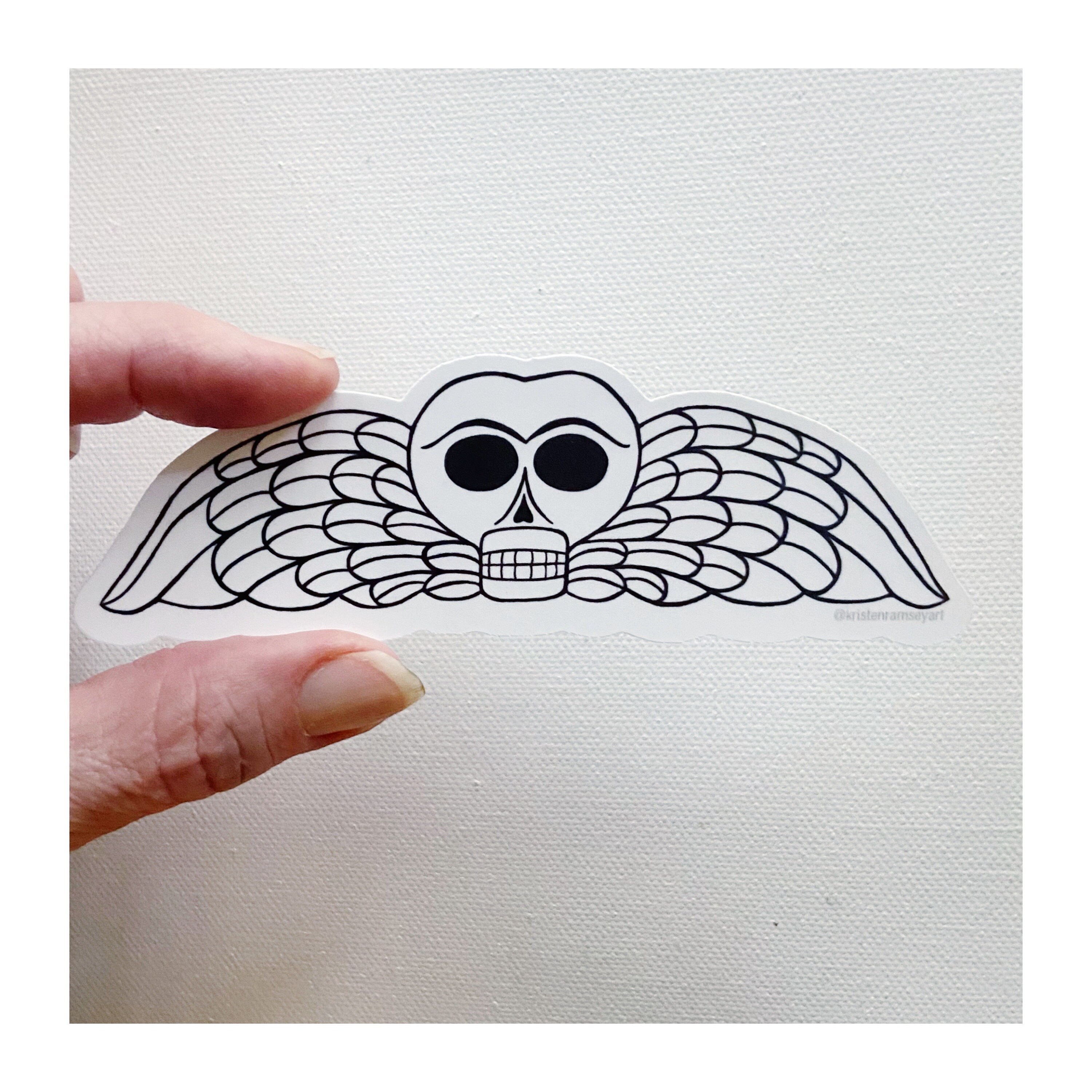 Memento Mori Winged Skull Deaths Head Sticker | Etsy