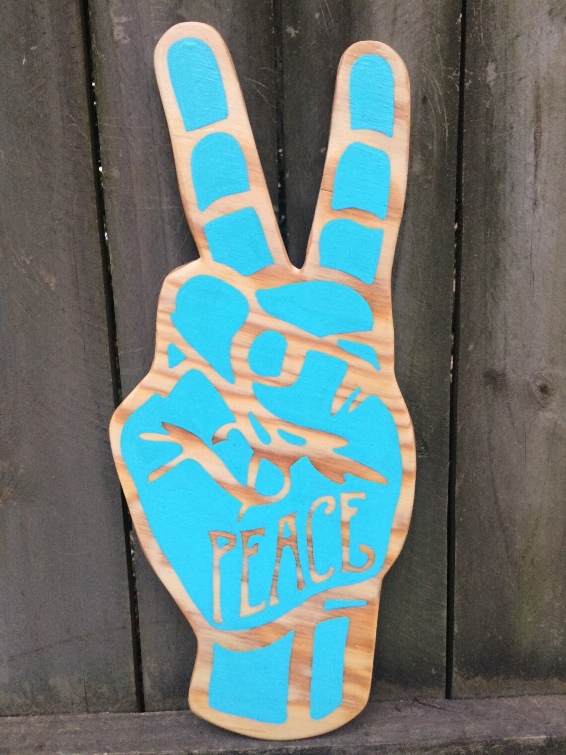 Peace Sign Hand Painted Wood Sign Peace Symbol Wooden Sign - Etsy