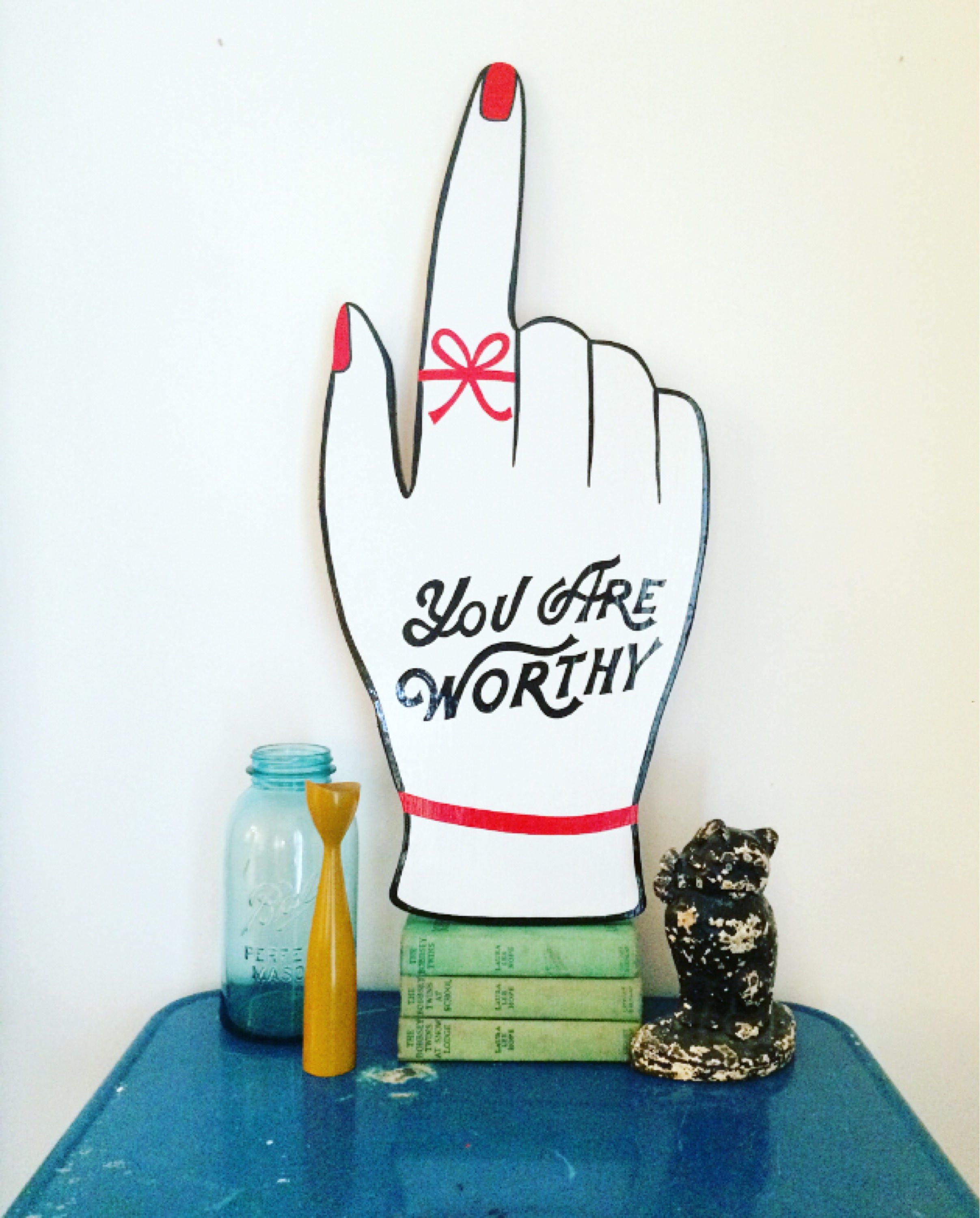 You Are Worthy Hand Painted Wood Sign Original Painting | Etsy