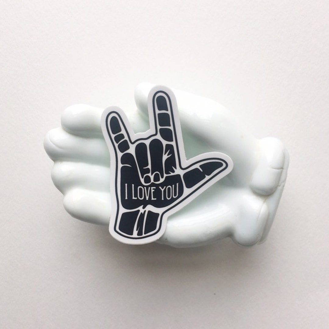 I Love You ASL Vinyl Sticker - Sign Language Decal, ASL Decal, Love ...