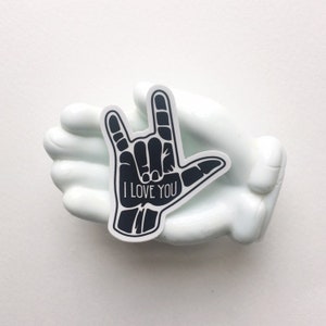 I Love You ASL Vinyl Sticker - Sign Language Decal, ASL Decal, Love ...