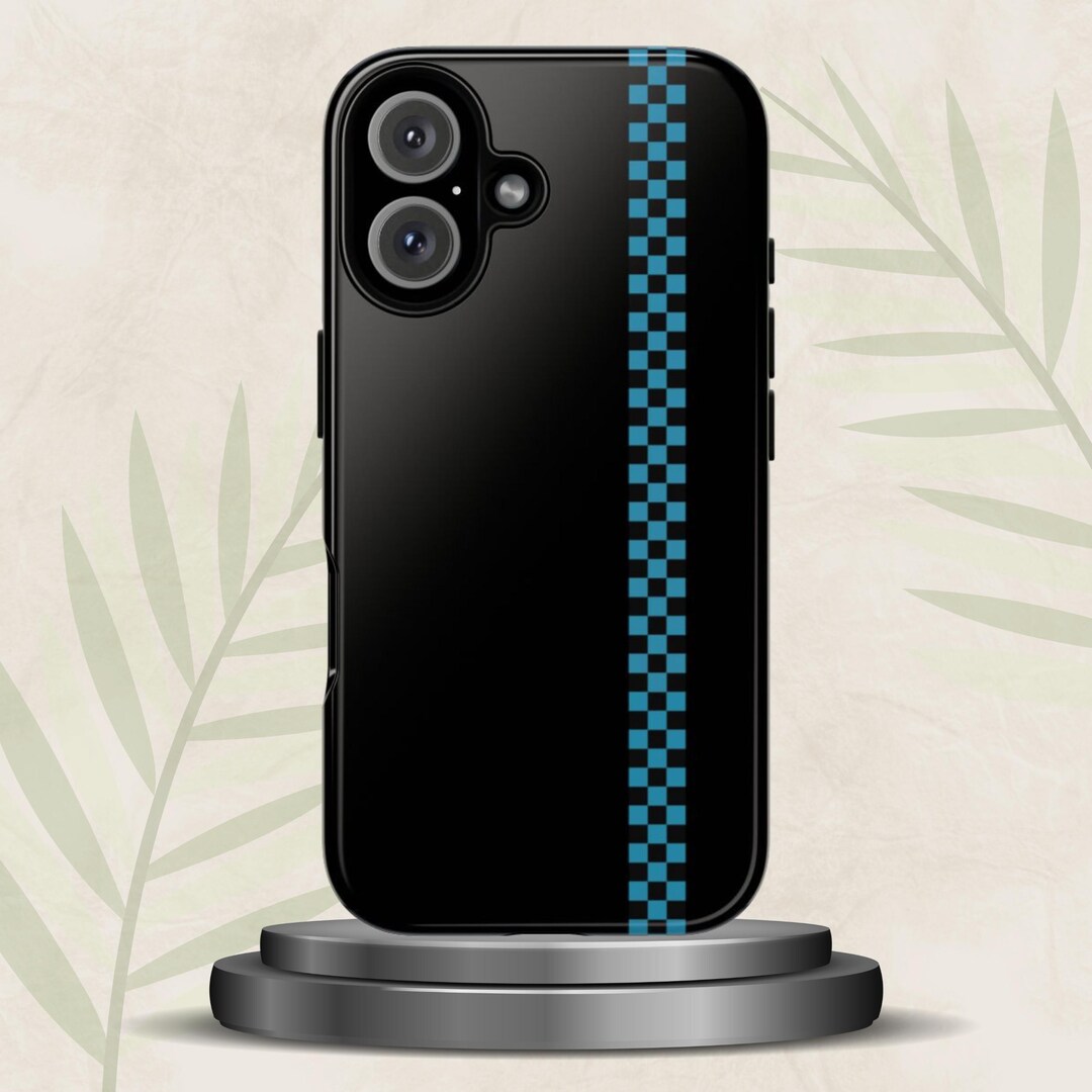Black and Blue Checker Racing Stripe Phone Case: Classic Look for ...
