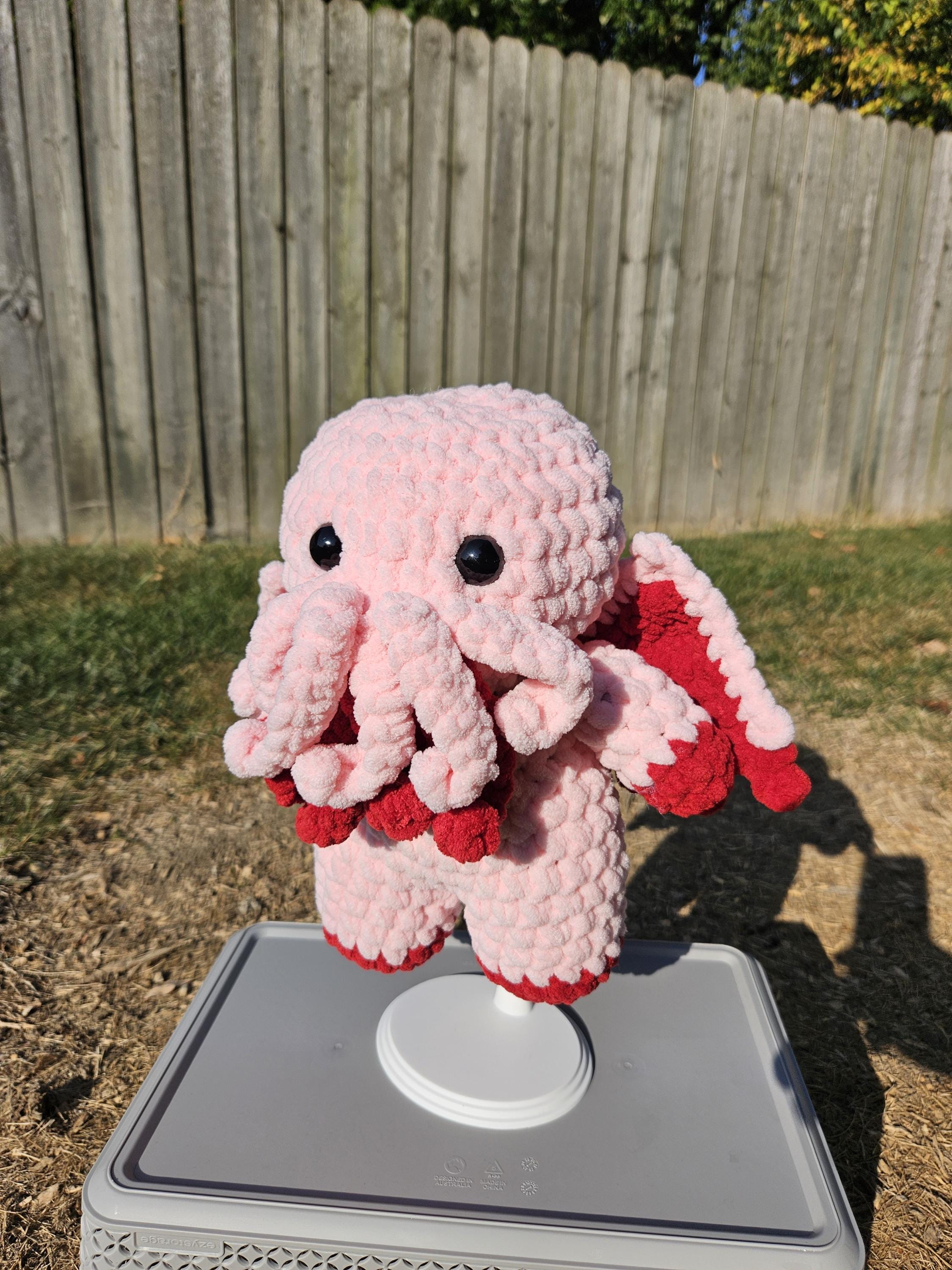 Crochet Cthulhu Plushie (pink and Red) - Etsy