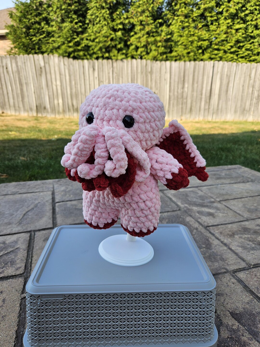 Crochet Cthulhu Plushie (pink and Red) - Etsy