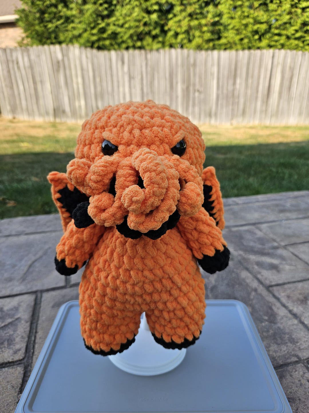 Crochet Cthulhu Plushie (orange and Black) - Etsy