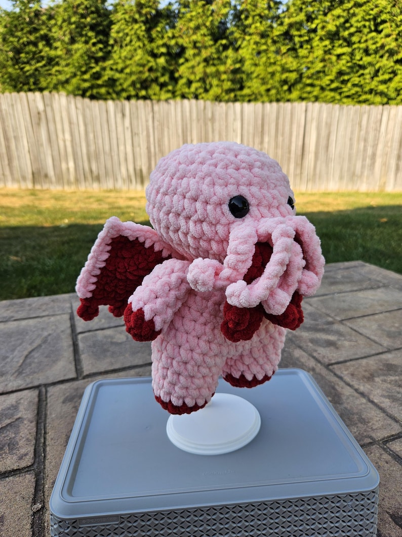 Crochet Cthulhu Plushie (pink and Red) - Etsy
