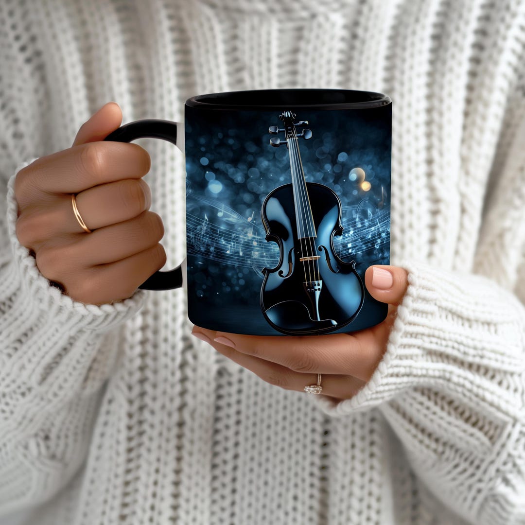 Violin Mug, 11oz Ceramic Coffee Cup, Music Lover Gift, Unique Violinist ...