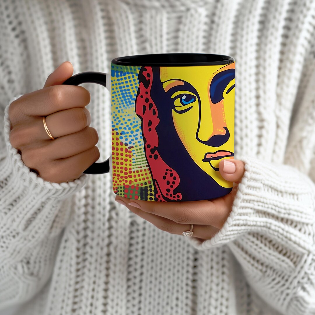 Mona Lisa Mug Roy Lichtenstein Style 11oz Ceramic Coffee Cup, Pop Art ...