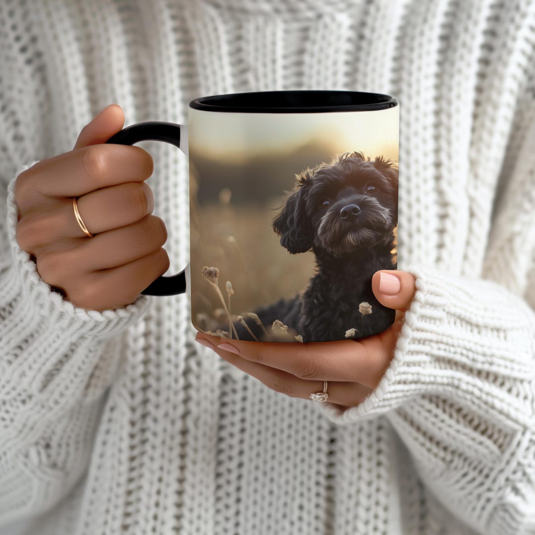 Black Cockapoo Mug for Dog Lovers Cute Field Design Coffee Cup Perfect ...