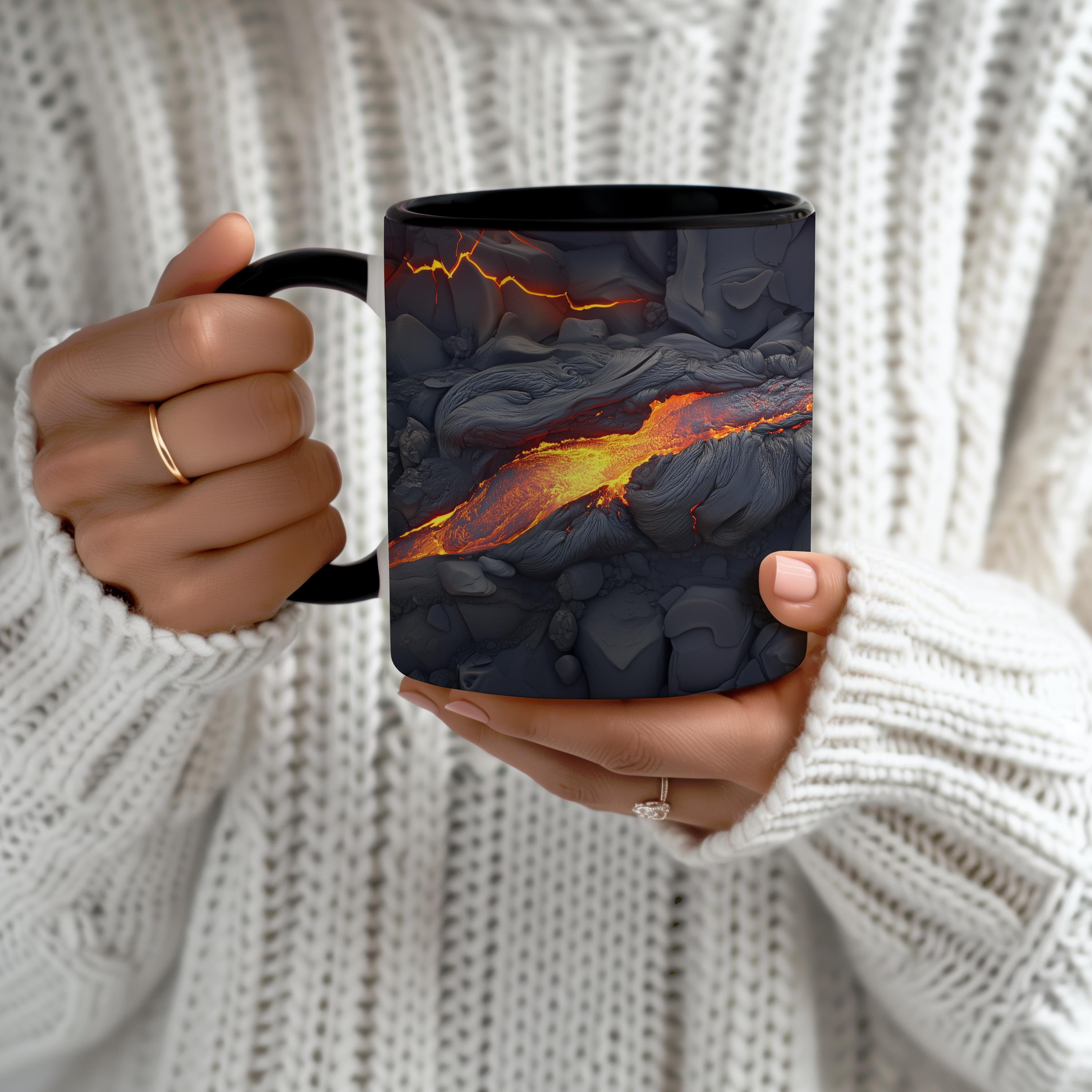 Flowing Lava Mug: Unique Coffee Cup, Volcano Design, Ceramic Mug, Great ...