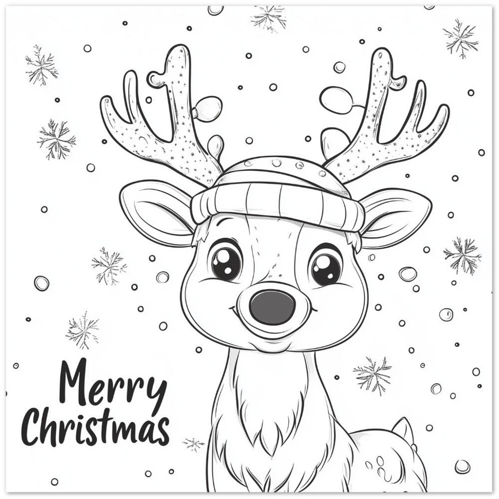 Colour in Rudolph the Red-nosed Reindeer Greeting Cards, Pack of 10 ...